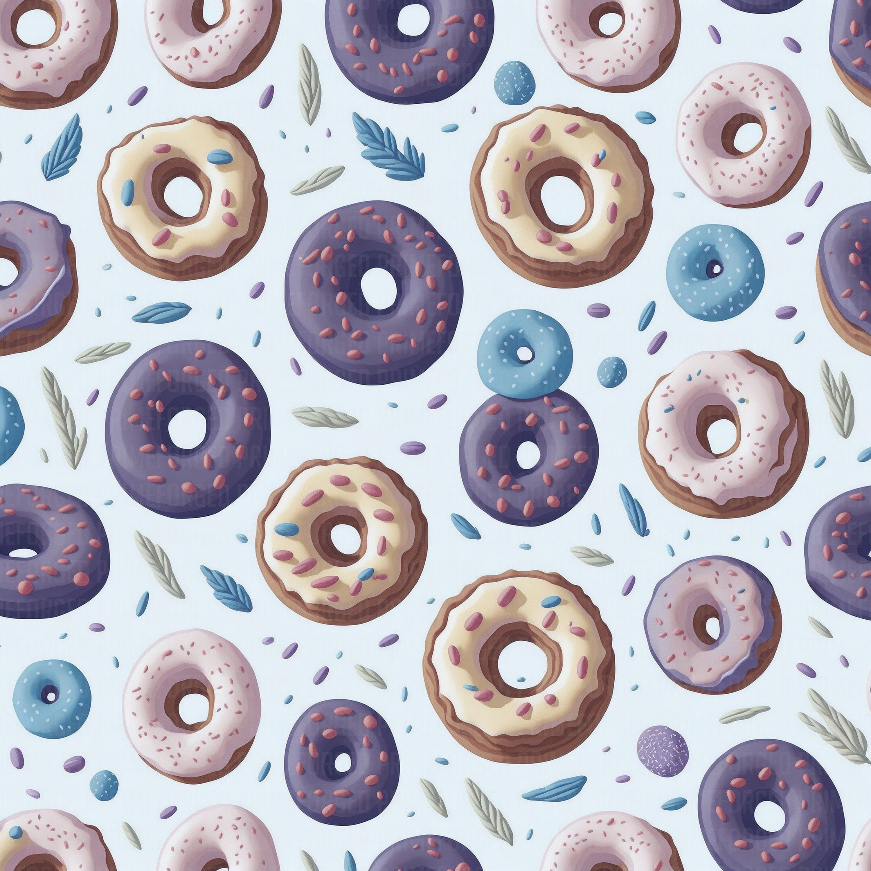 5 Donut PNG Patterns - Digital Designs and Illustrations - Etsy Canada