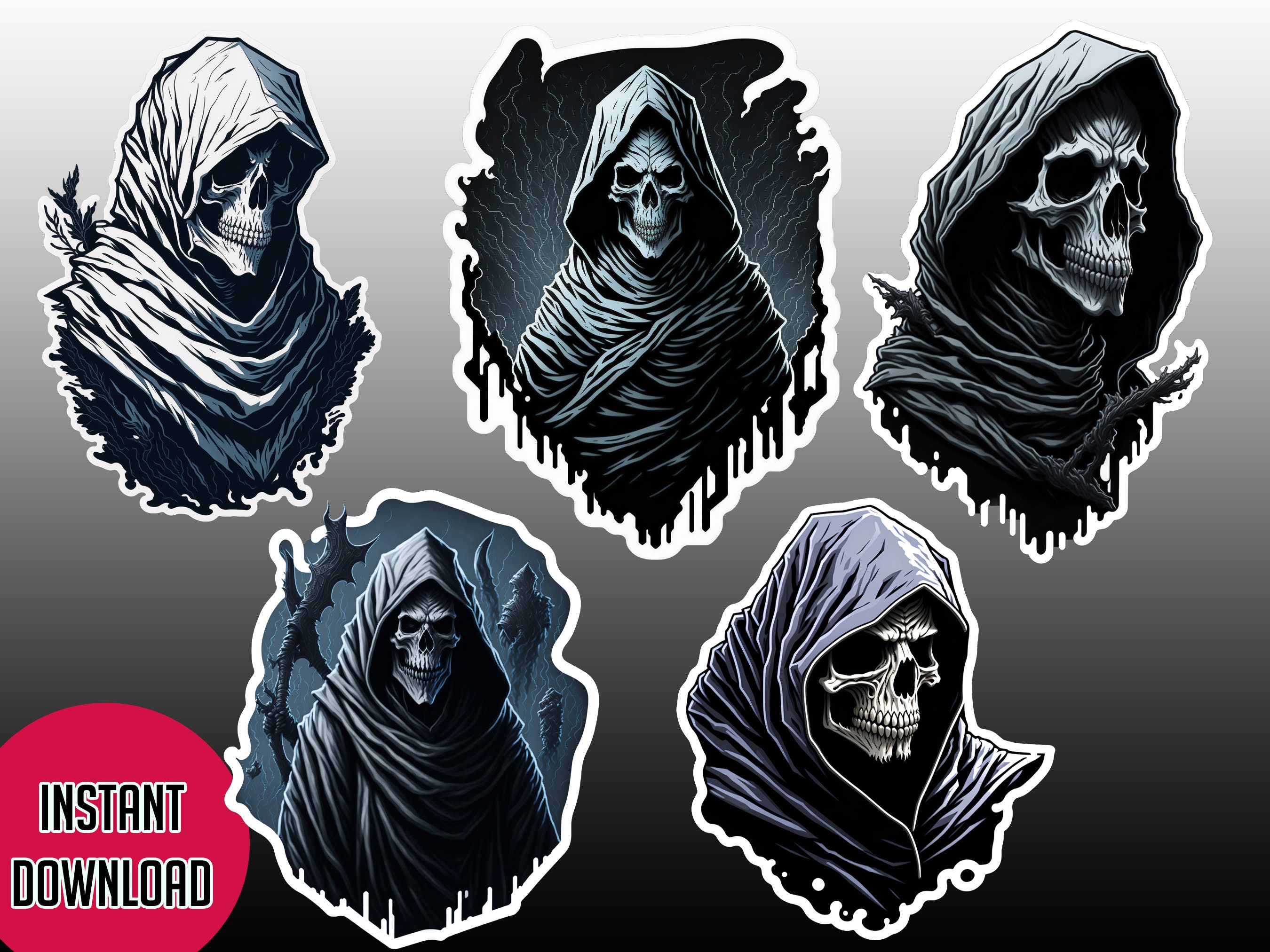 5 Grim Reaper PNG Sticker Designs - Digital Designs and Illustrations ...