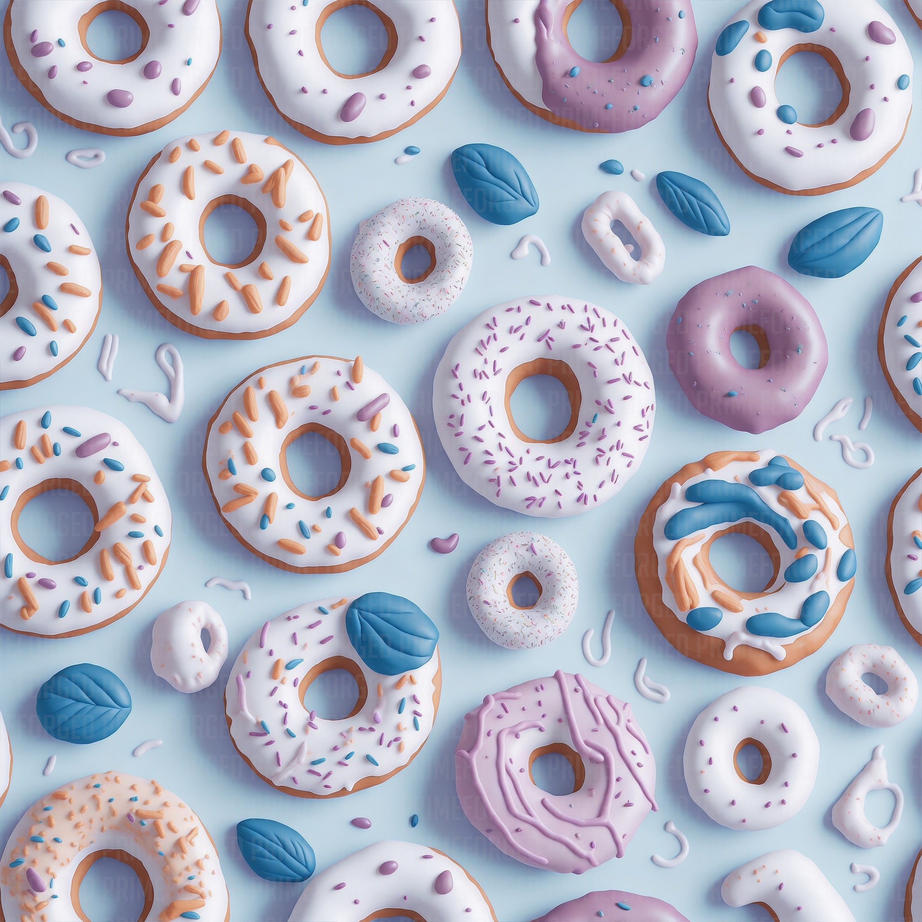 5 Donut PNG Patterns - Digital Designs and Illustrations - Etsy Canada