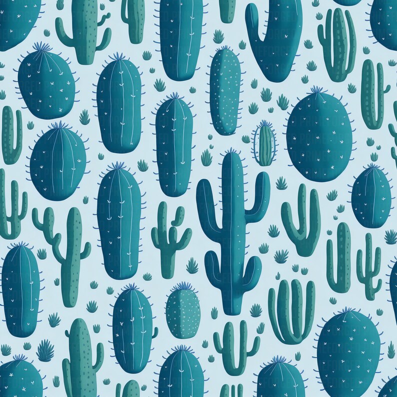 5 Cactus PNG Patterns Digital Designs and Illustrations - Etsy