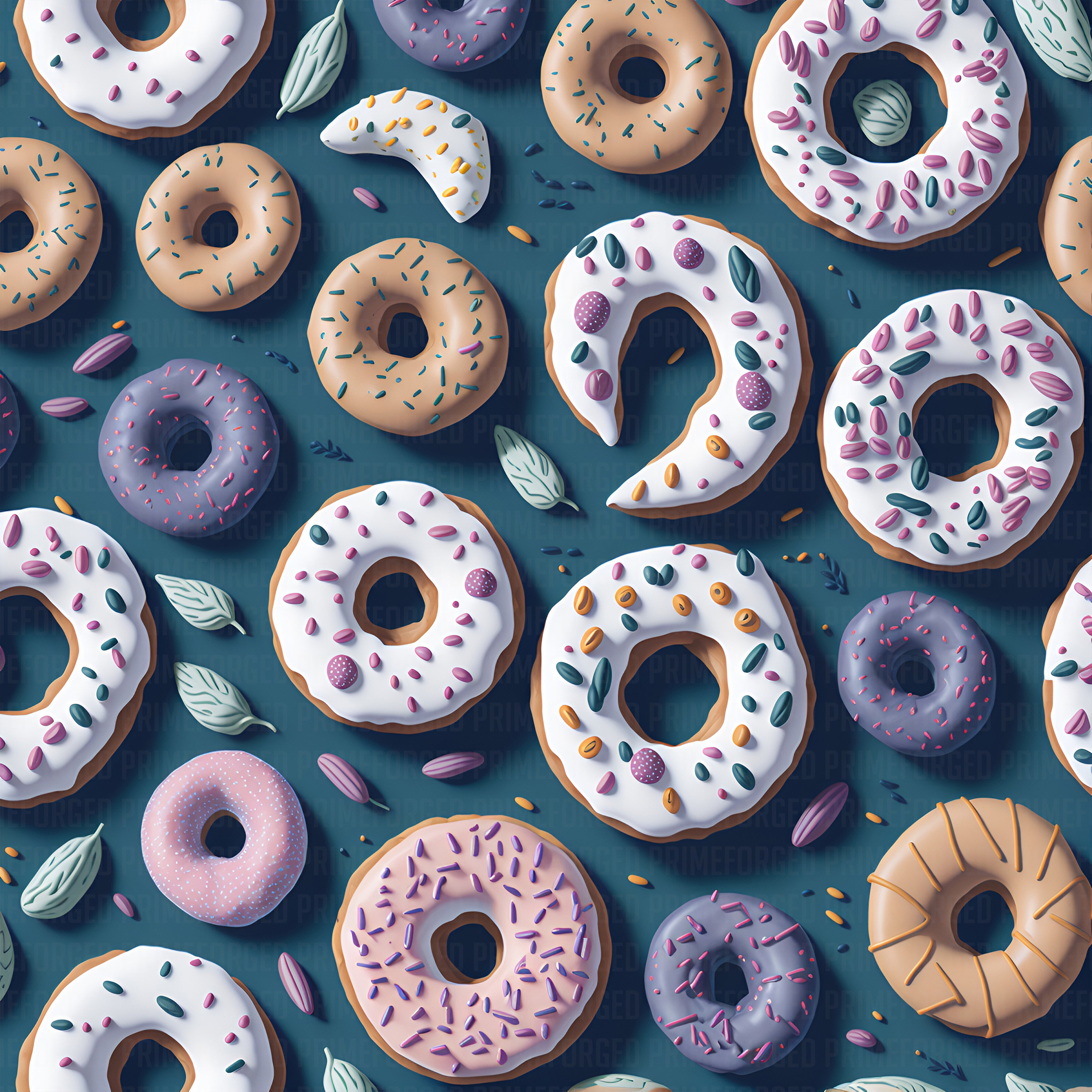 5 Donut PNG Patterns - Digital Designs and Illustrations - Etsy Canada
