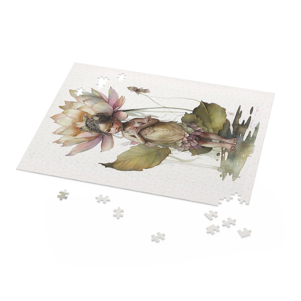 Lotus Flower Fairy Puzzle Gift Fairy Child Lotus Flower Jigsaw Puzzle ...