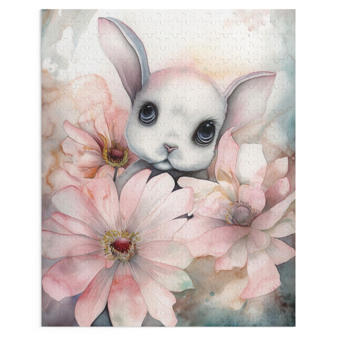 Cute Bunny Puzzle Gift Kawaii Baby Bunny Children's Jigsaw Puzzle ...