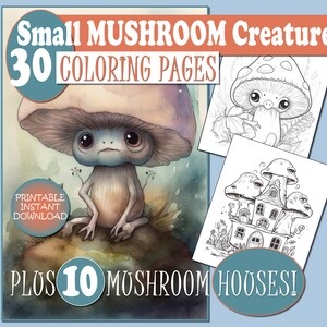 Enchanted Forest Fantasy Mushroom Coloring Pages Printable Woodlands ...