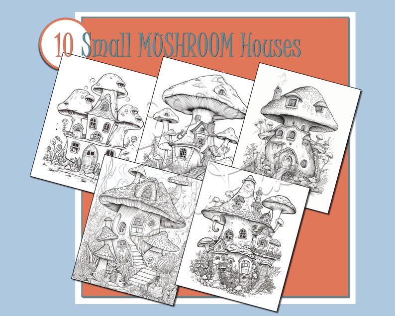 Enchanted Forest Fantasy Mushroom Coloring Pages Printable Woodlands ...