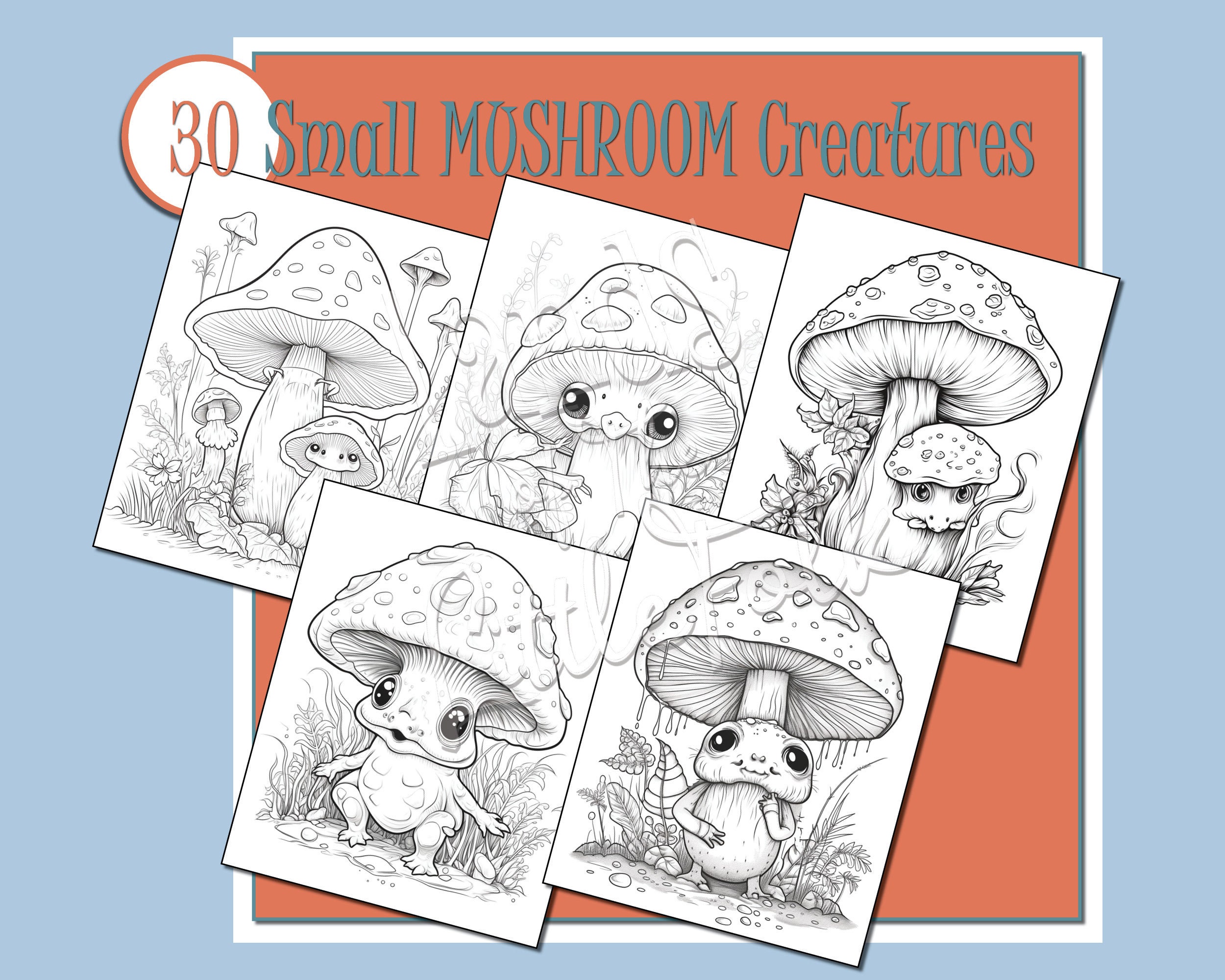 Enchanted Forest Fantasy Mushroom Coloring Pages Printable Woodlands ...