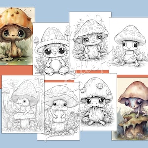 Enchanted Forest Fantasy Mushroom Coloring Pages Printable Woodlands ...