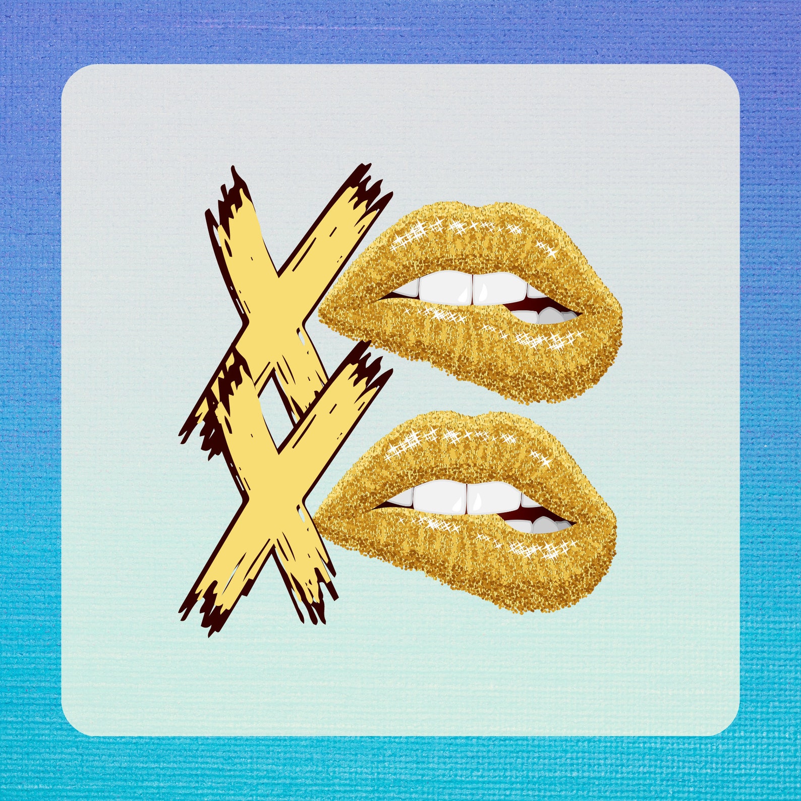 XOXO Twitch Emote With Gold Letters and Glitter Lips - Twitch Emote ...