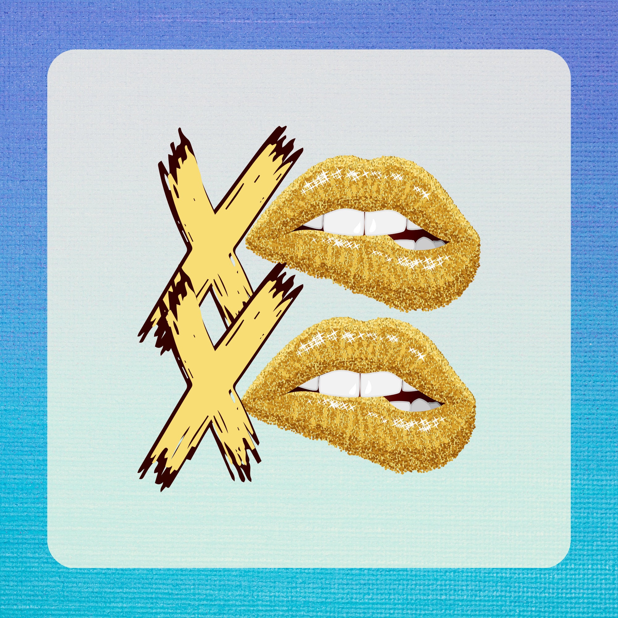 XOXO Twitch Emote With Gold Letters and Glitter Lips - Twitch Emote ...