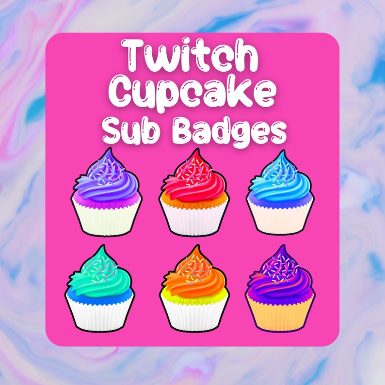 Cupcake Sub Badges for Twitch | Twitch Badges | Twitch Emotes | Girly ...