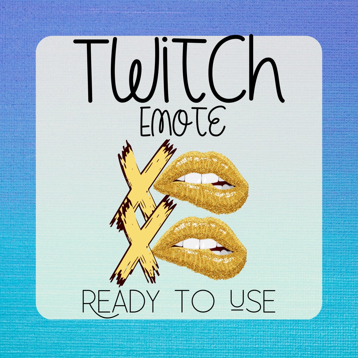 XOXO Twitch Emote With Gold Letters and Glitter Lips - Twitch Emote ...