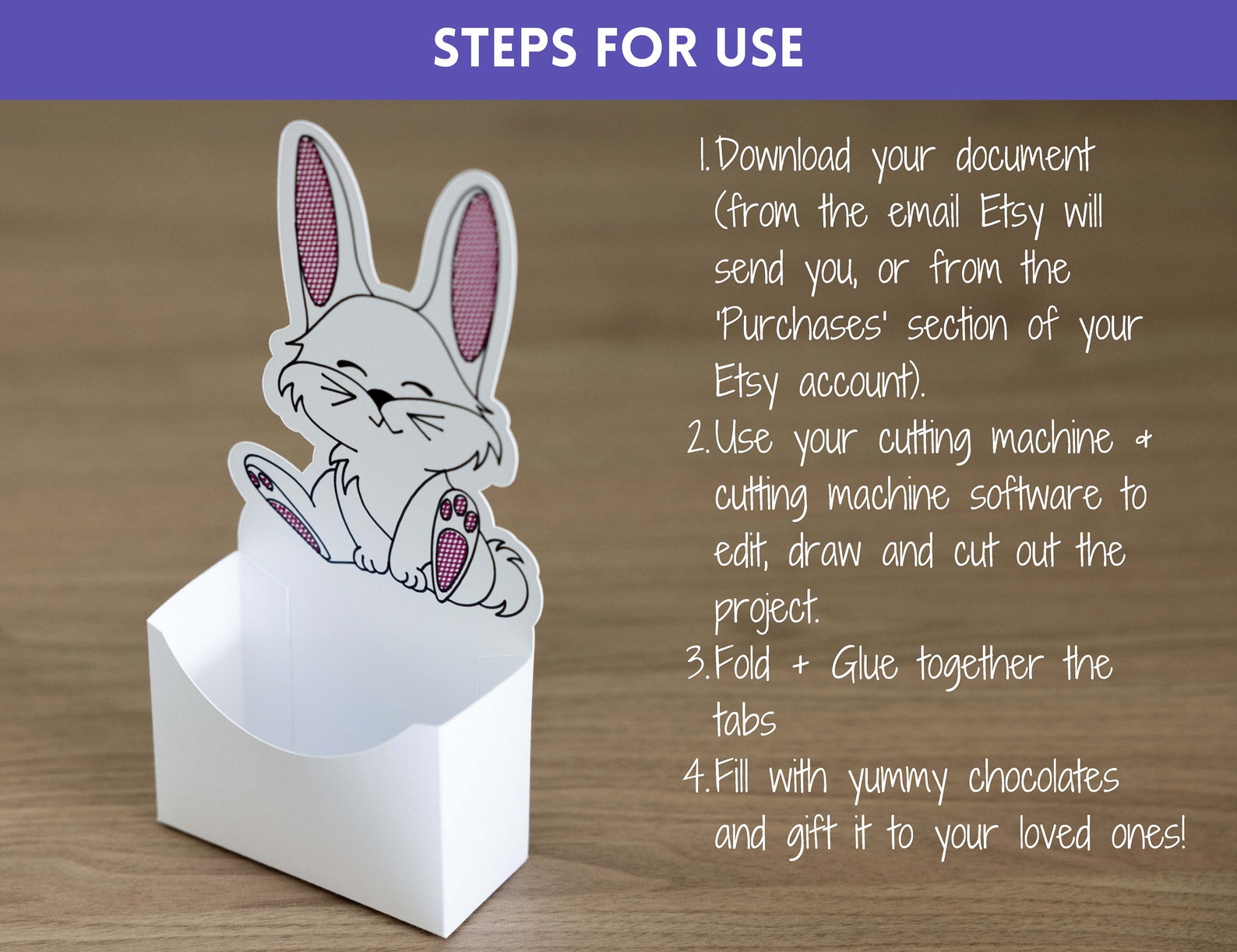 Easter Bunny Treat Box Template SVG PNG EPS Instant Digital Download ...