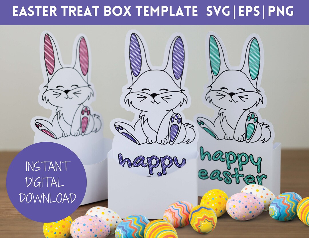 Easter Bunny Treat Box Template SVG PNG EPS Instant Digital Download ...