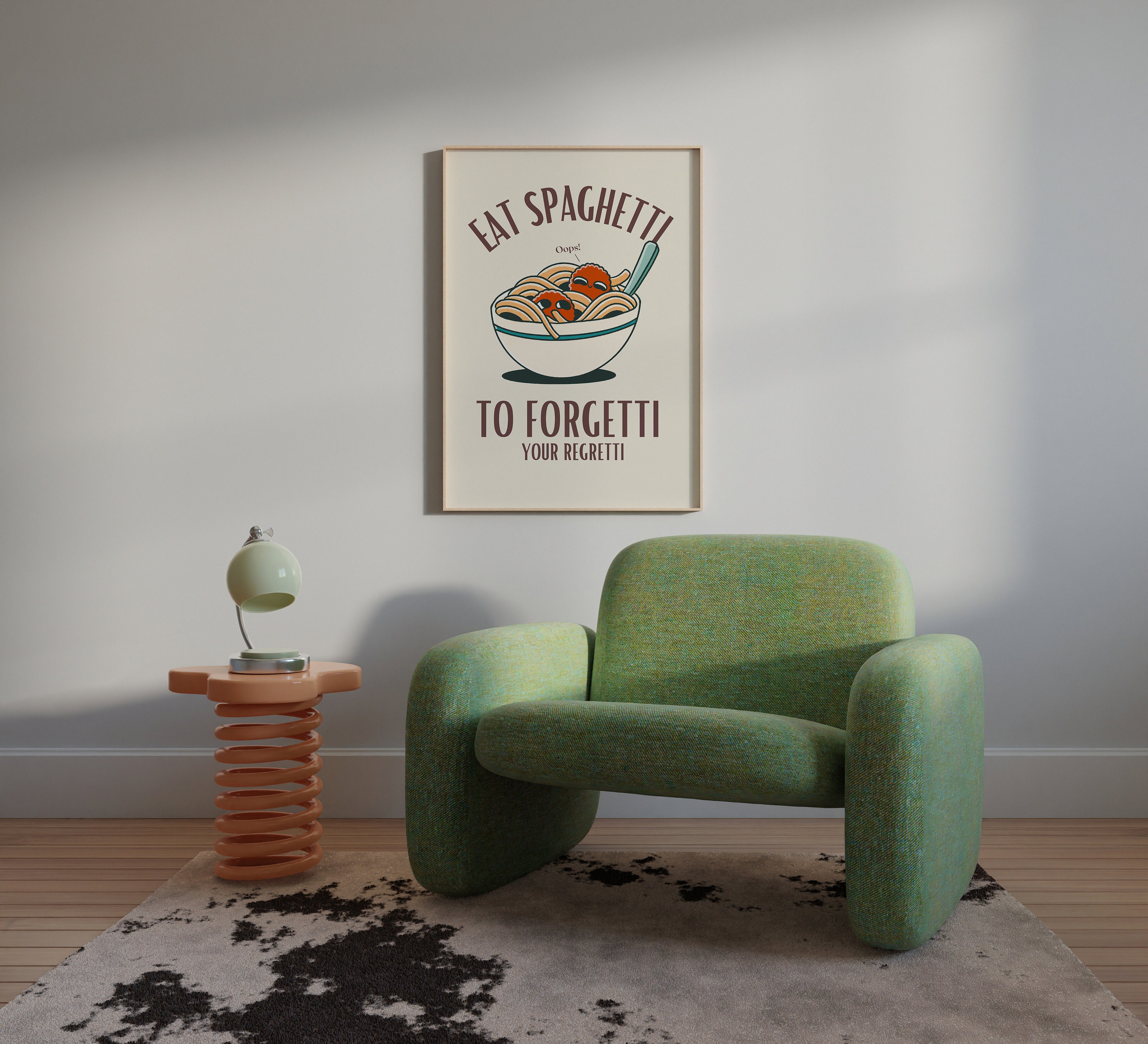 Spaghetti Regretti Wall Art Digital Wall Art Retro Wall Art - Etsy