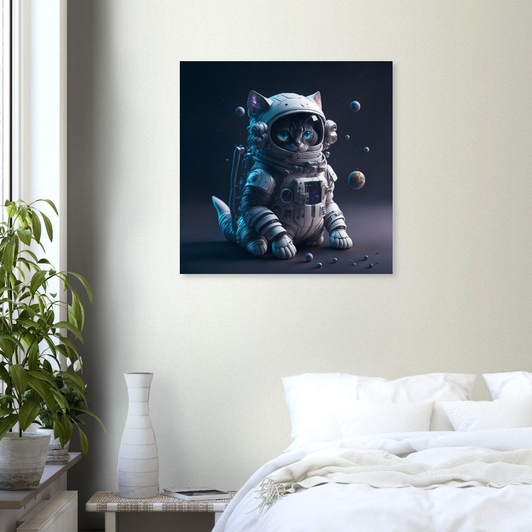 Cat Space Art Cat Astronaut Poster Print unframed Cat Art Print Wall ...