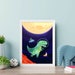 Space Dinosaur Wall Art, Set of 6 Dinosaur Prints, Dinosaur Nursery ...