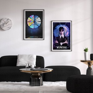 Nevermore Academy Window Poster, Fully Printed Wednesday Addams Poster ...