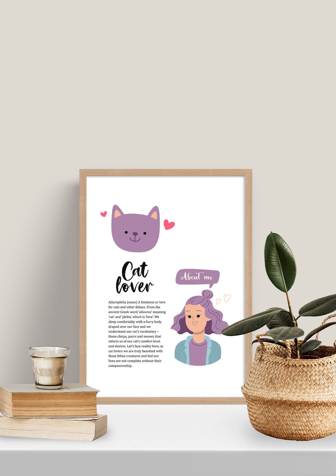 Cat Lover Poster, Digital Print Gift Idea, Personality Poster Wall ...