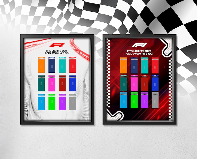 F1 Mini Race Car Display Prints: Collectible Team Posters (digital ...