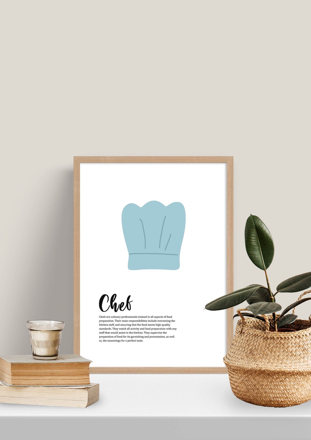 Chef Career Poster, Digital Print Gift Idea, Cute Personality Poster ...