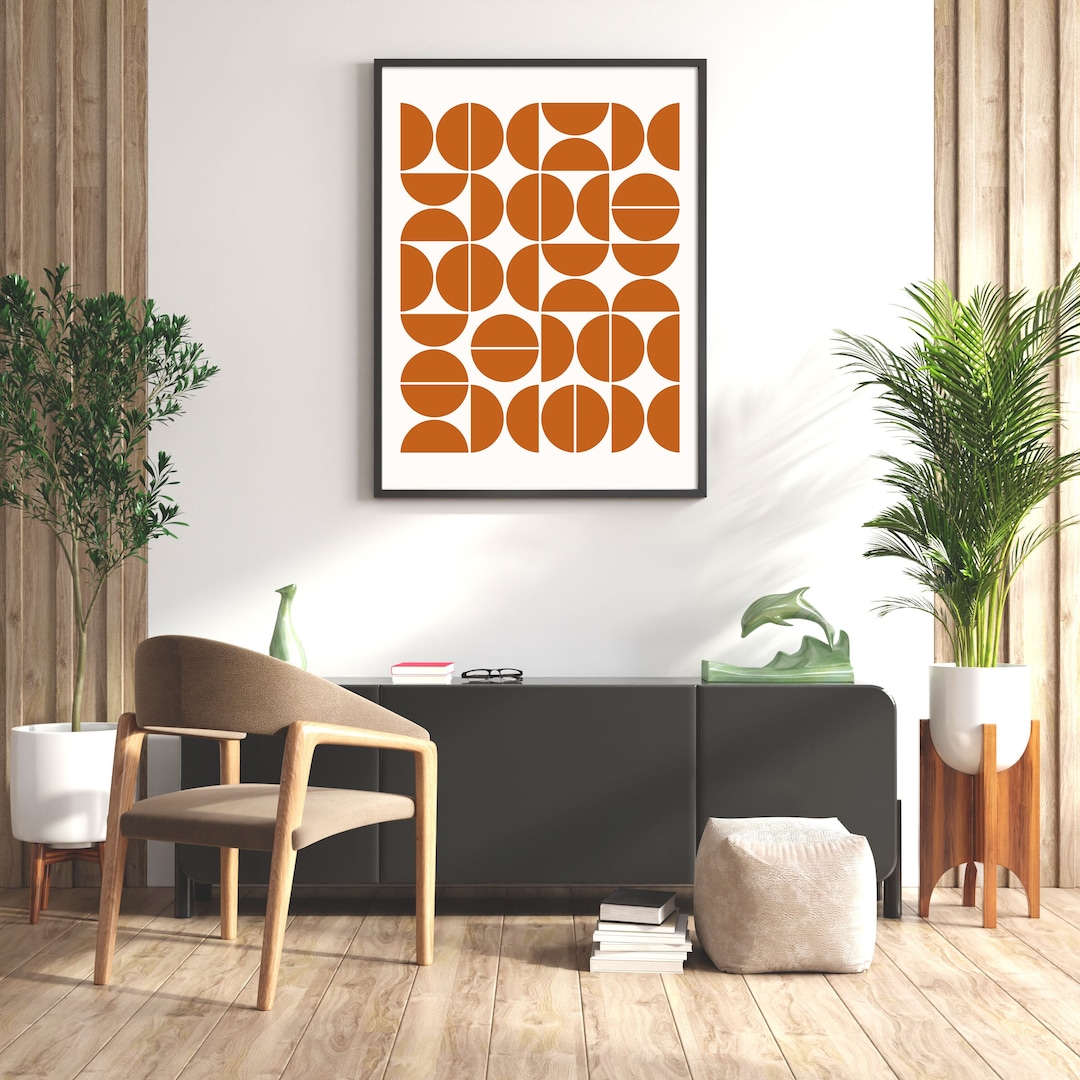 Abstract Geometric Wall Art, Fully Printed Home Decor, Minimalist Wall ...