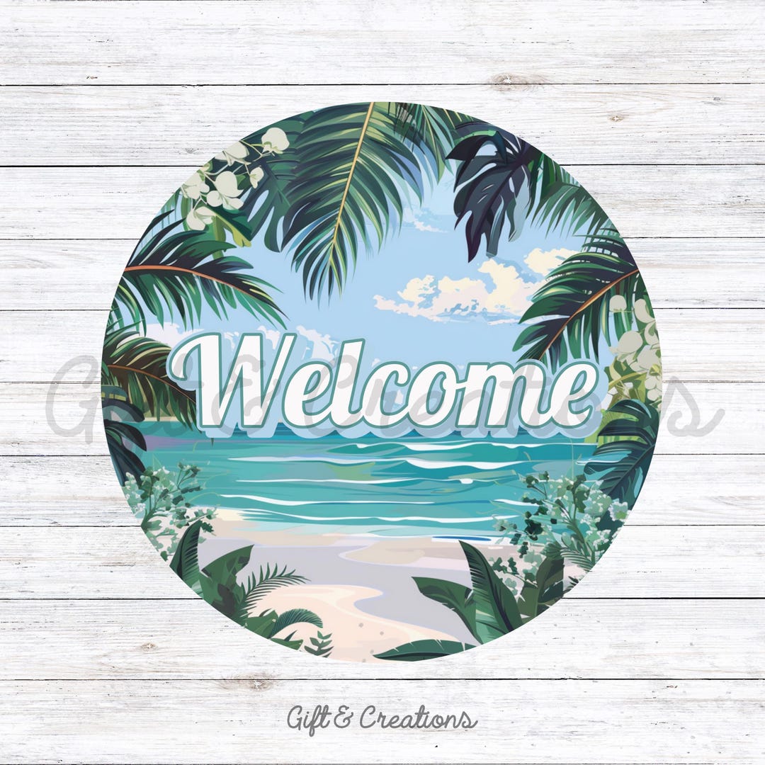 Welcome Beach Design Metal Sign - – Made in the USA - Perfect for ...