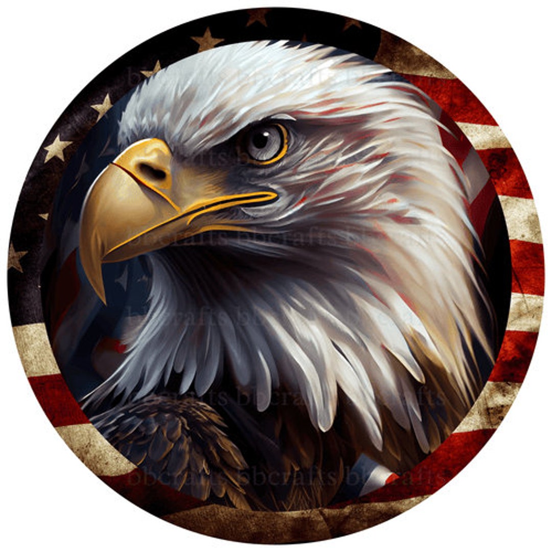 Patriotic Metal Sign, AMERICAN EAGLE Sign, Wreath Accent Sign, - Etsy