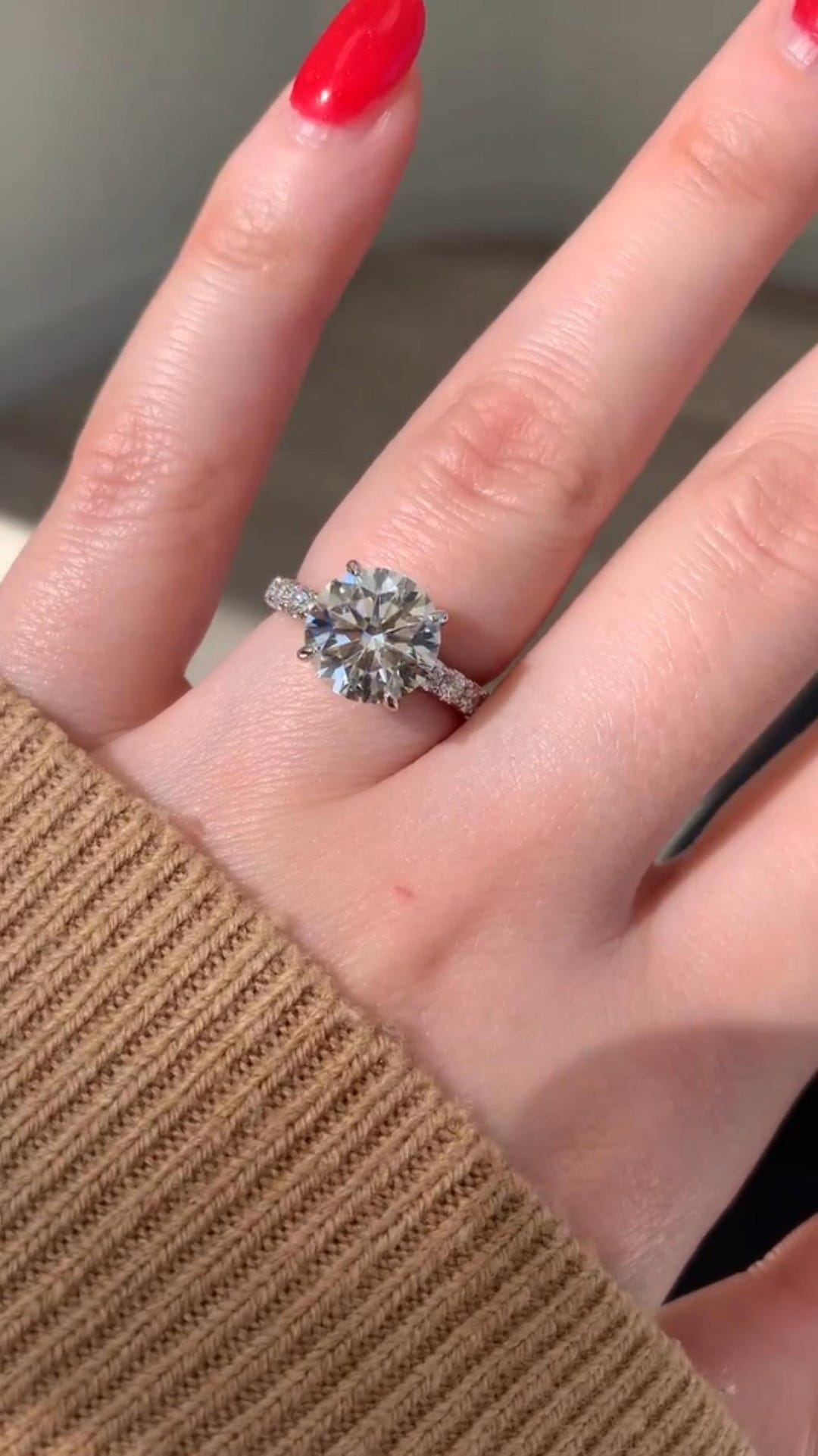 3 Carat Round Lab Grown Diamond Classic Wedding Ring | Platinum Round ...