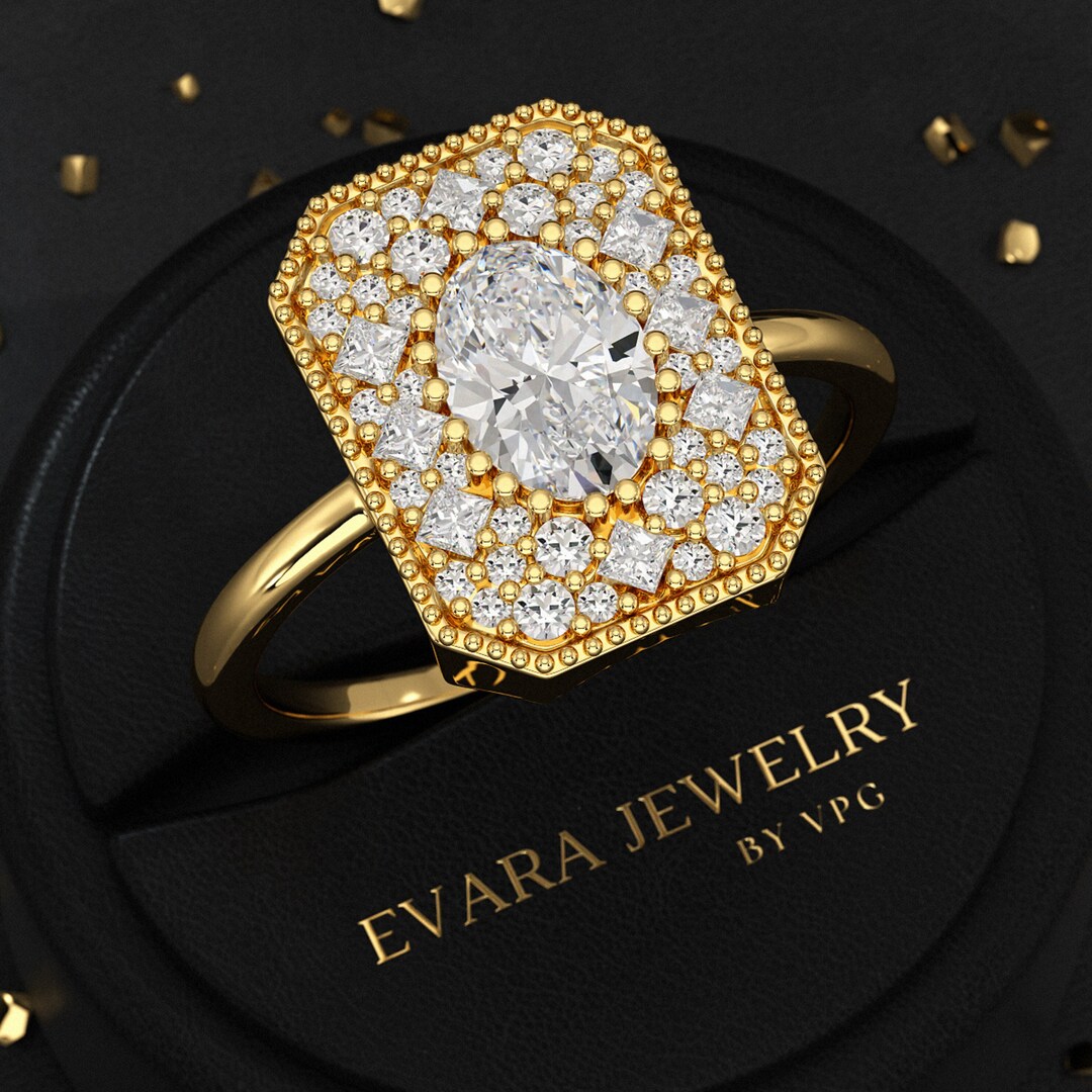 Antique Diamond Mosaic Engagement Ring | Proposal & Wedding Ring | Lab ...