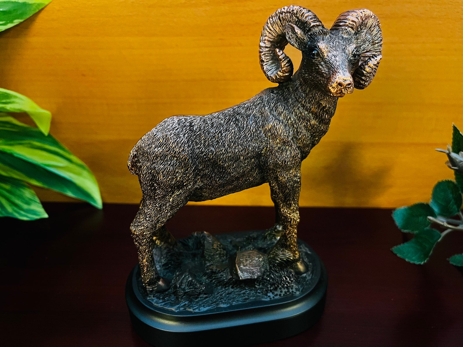 Bronze Ram Sculpture on Base, Blank for Home and Office Decor, Add ...