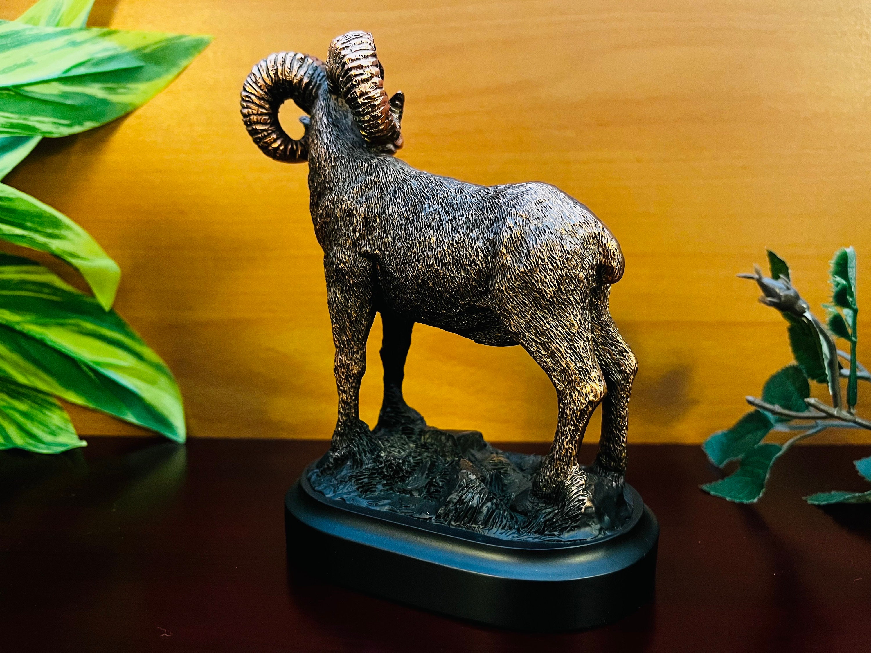 Bronze Ram Sculpture on Base, Blank for Home and Office Decor, Add ...