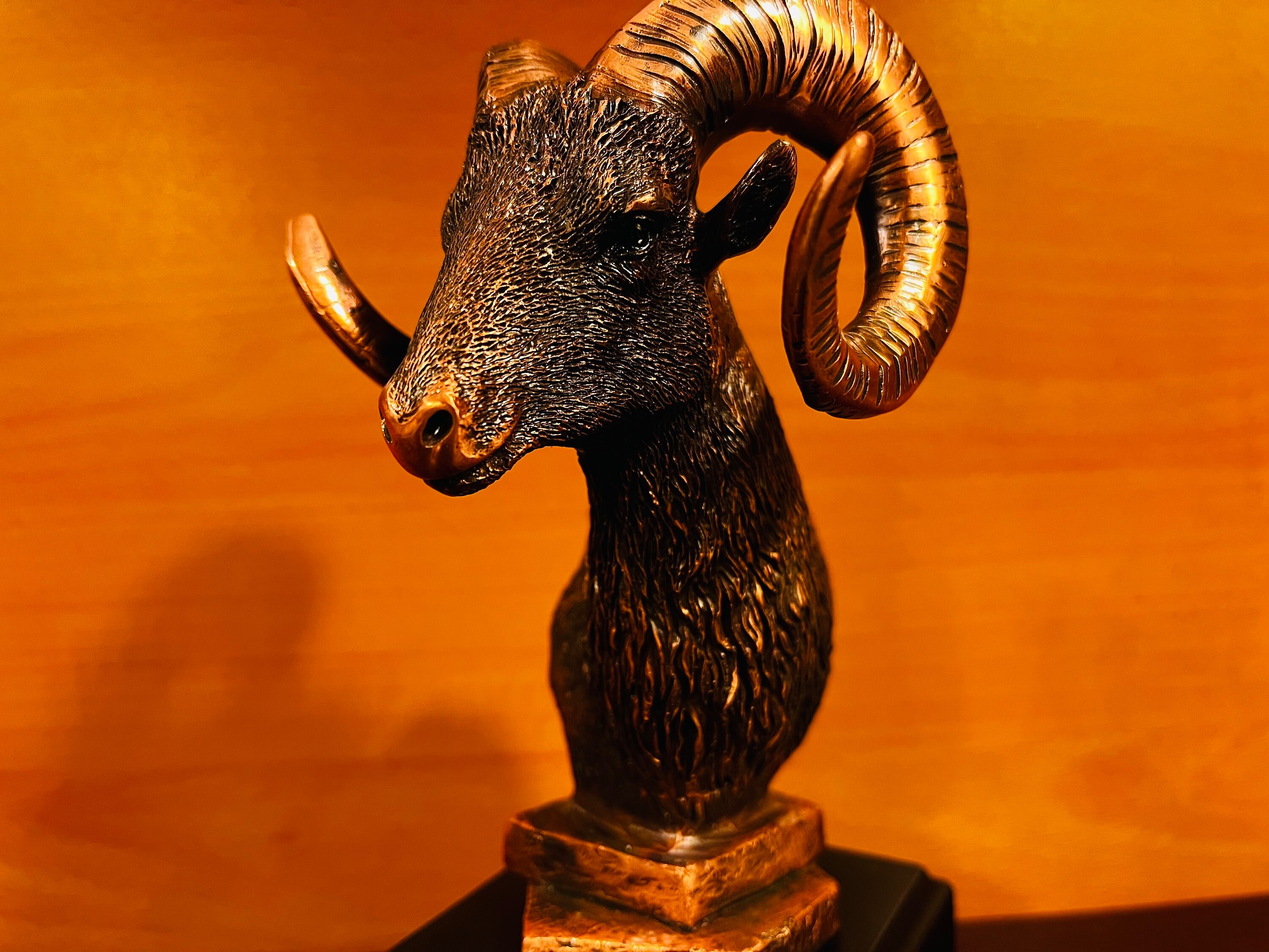 Bronze Ram Sculpture on Base, Blank for Home and Office Decor, Add ...