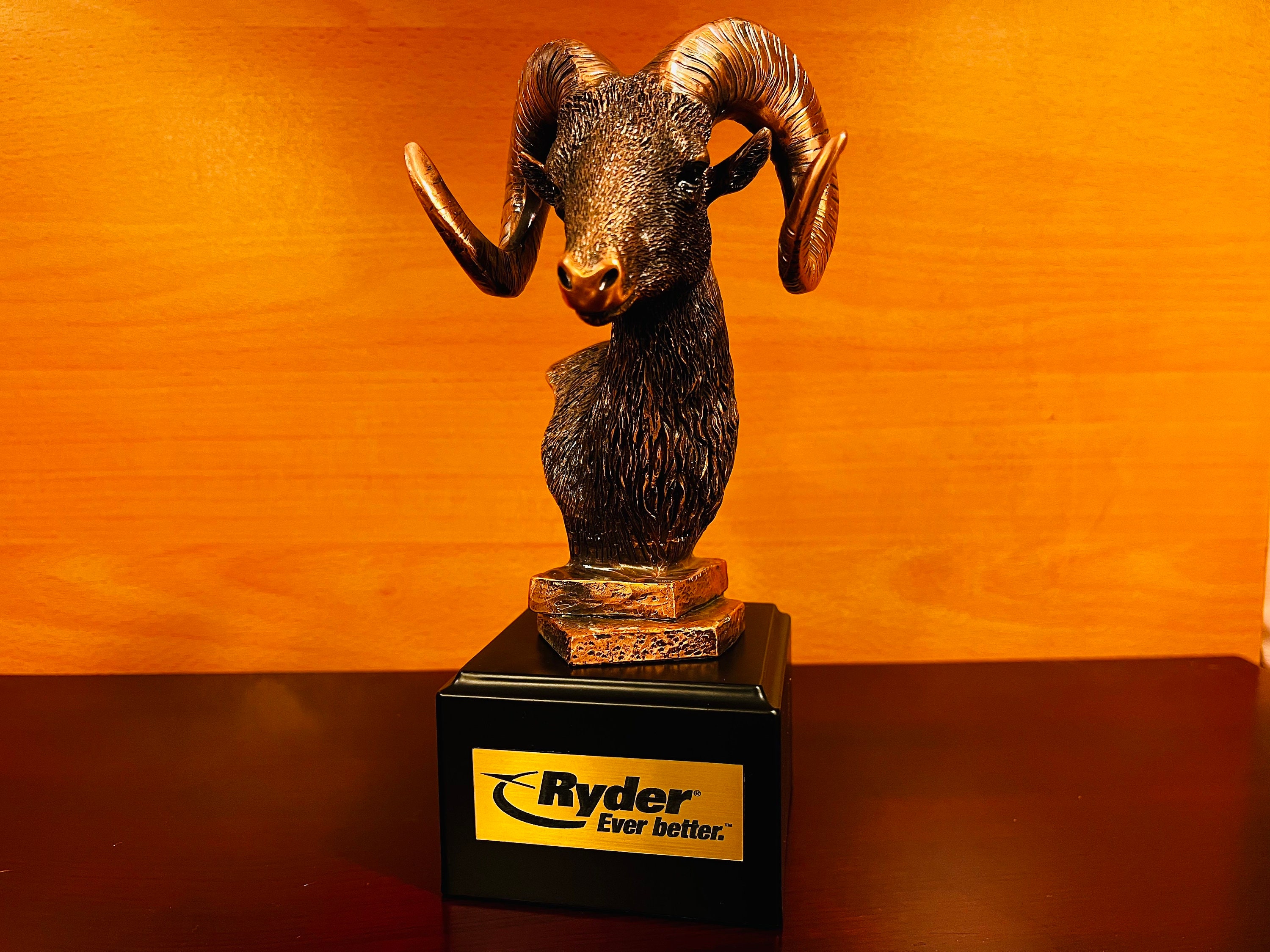 Bronze Ram Sculpture on Base, Blank for Home and Office Decor, Add ...