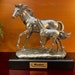 Silver Mare With Foal Sculpture on Base, Blank for Home or Office Decor ...