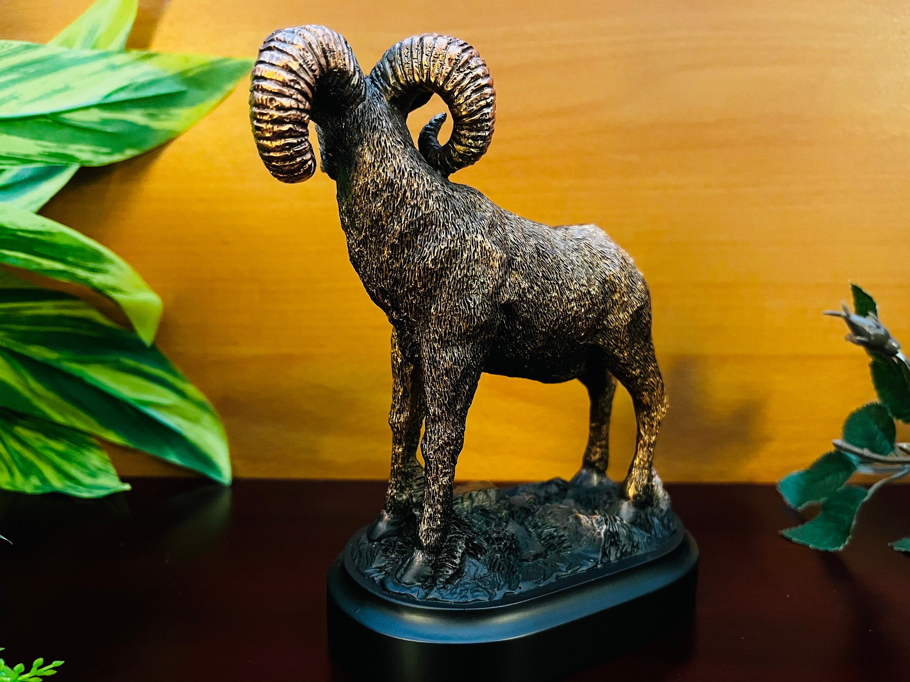 Bronze Ram Sculpture on Base, Blank for Home and Office Decor, Add ...