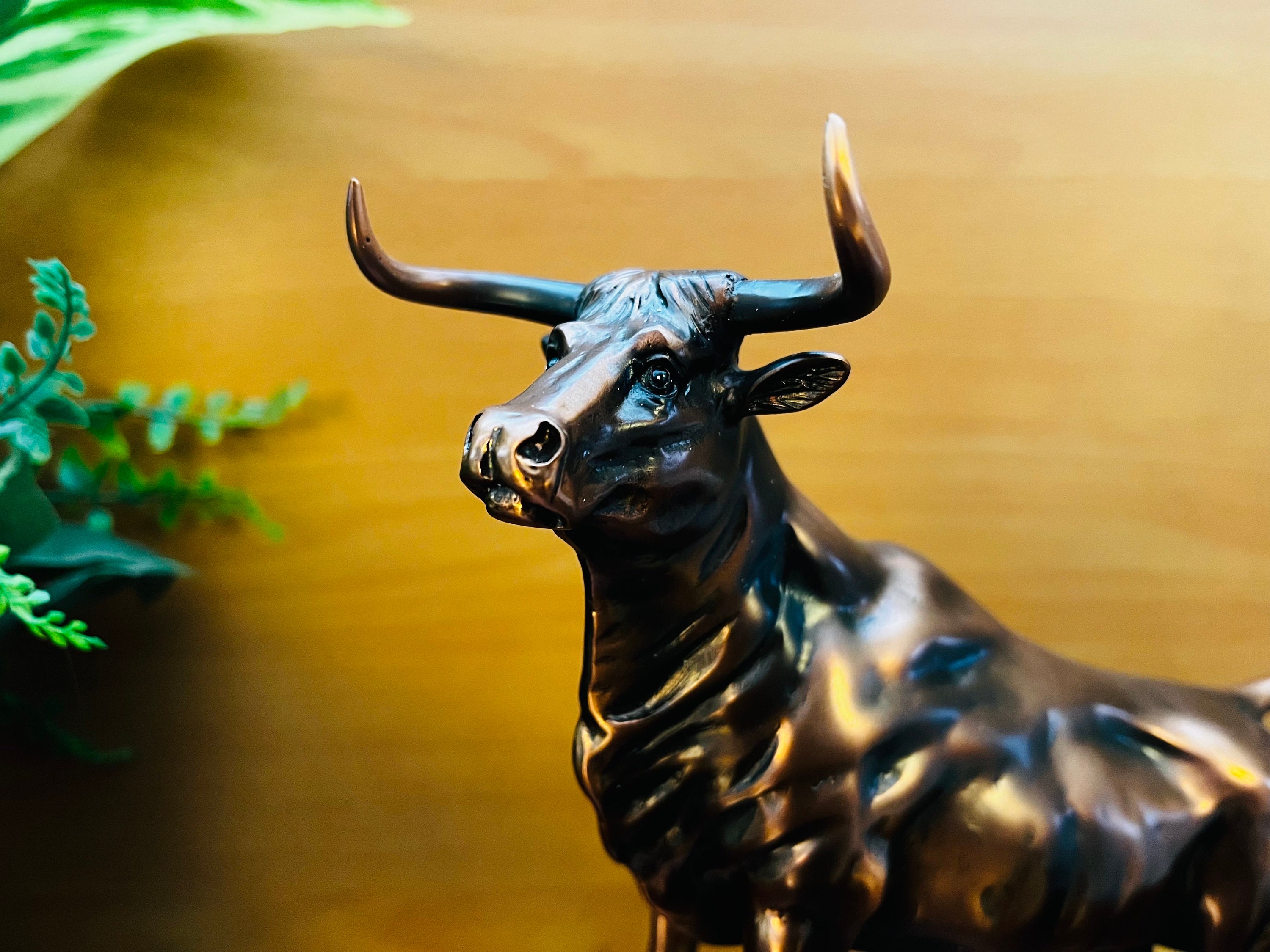 Bronze Bull Sculpture on Base, Blank for Home and Office Decor, Add ...