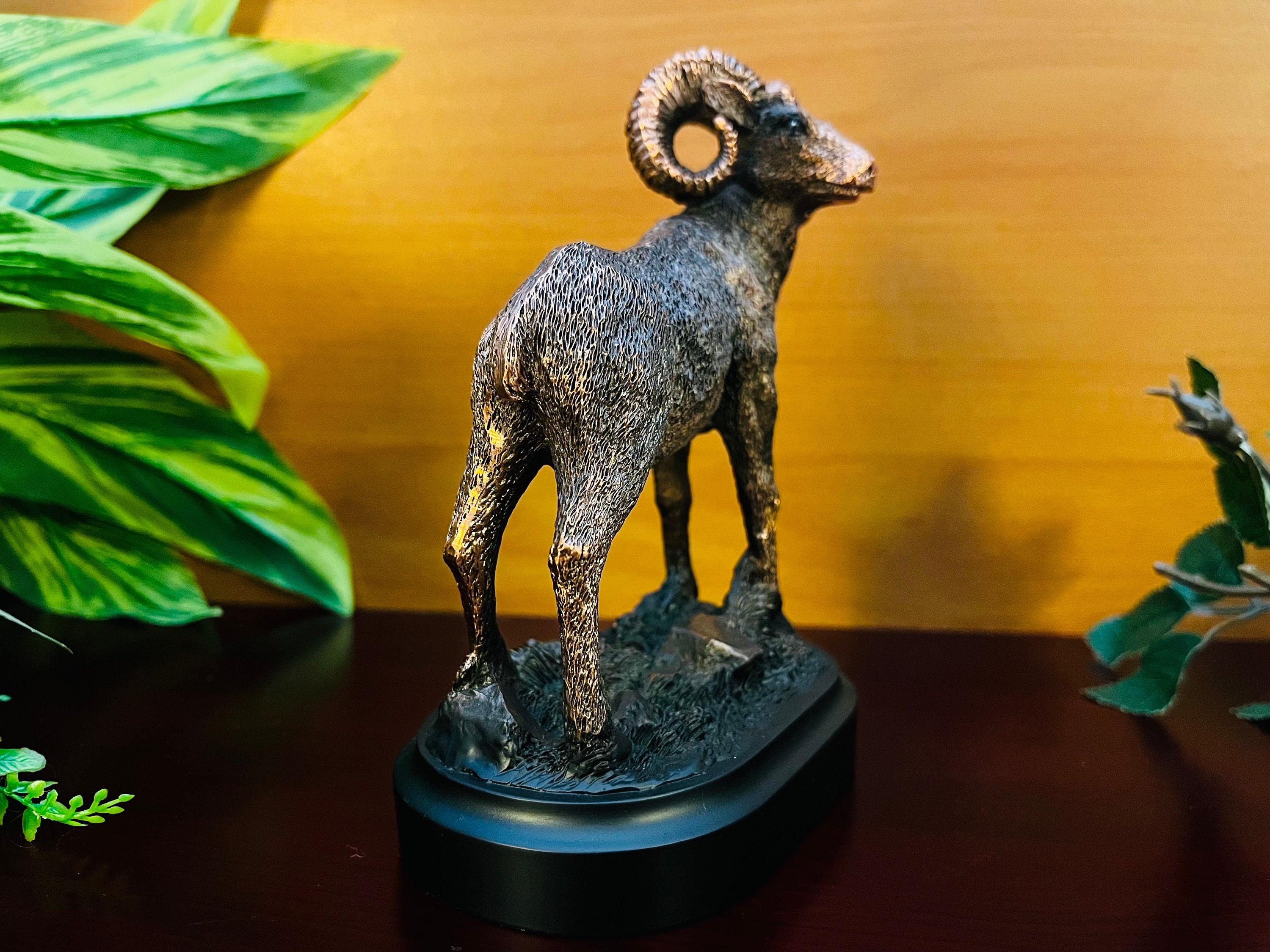 Bronze Ram Sculpture on Base, Blank for Home and Office Decor, Add ...