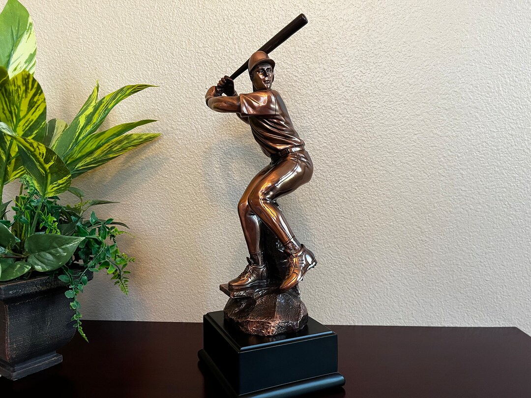 Bronze 17"h Baseball Player Sculpture on Base, Blank for Home/office ...