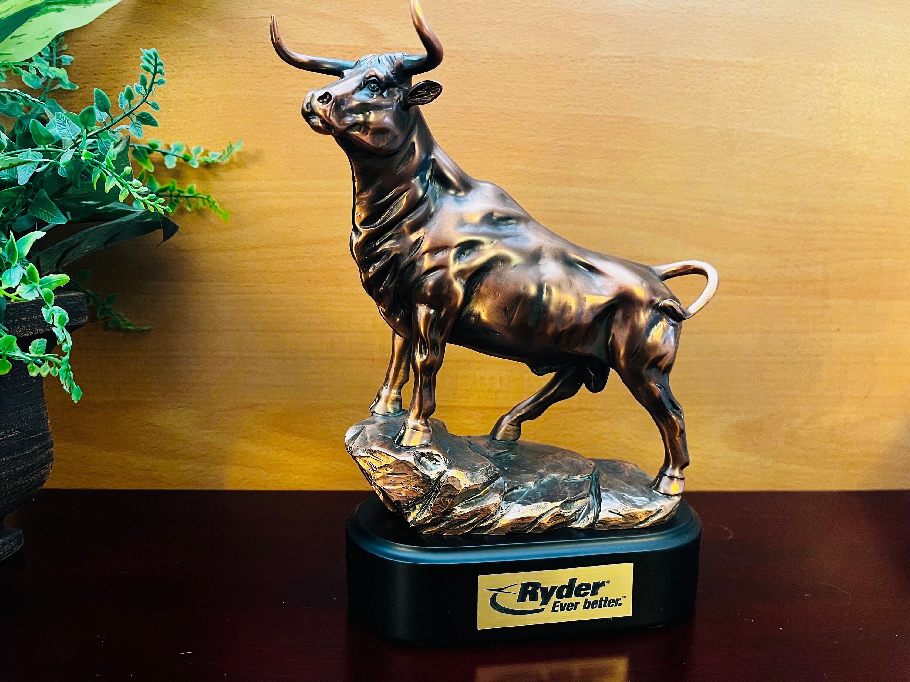 Bronze Bull Sculpture on Base, Blank for Home and Office Decor, Add ...