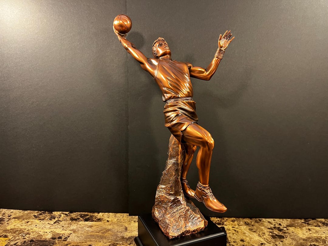 Bronze 18.50"h Basketball Player Sculpture on Base, Blank for Home ...