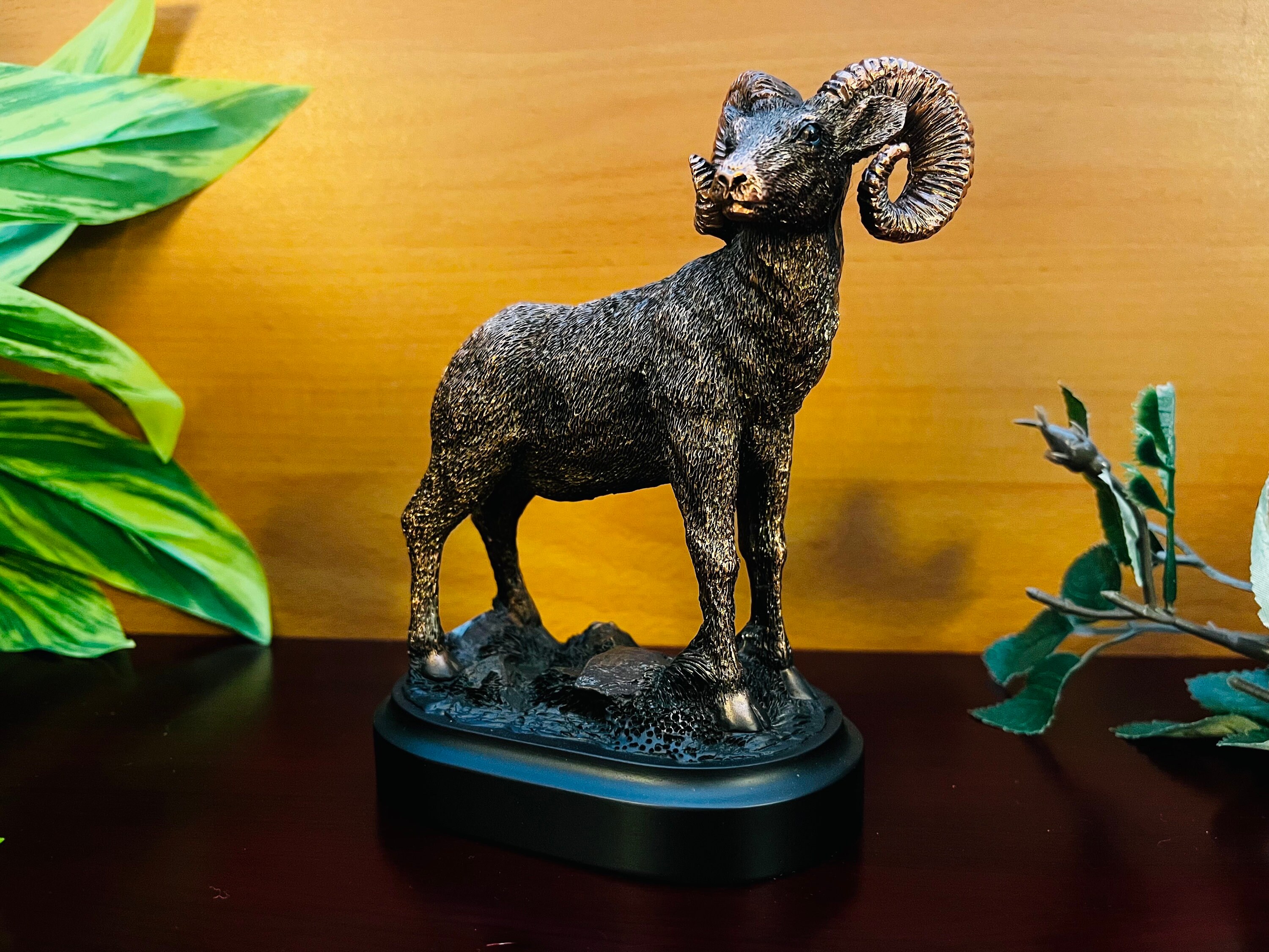 Bronze Ram Sculpture on Base, Blank for Home and Office Decor, Add ...