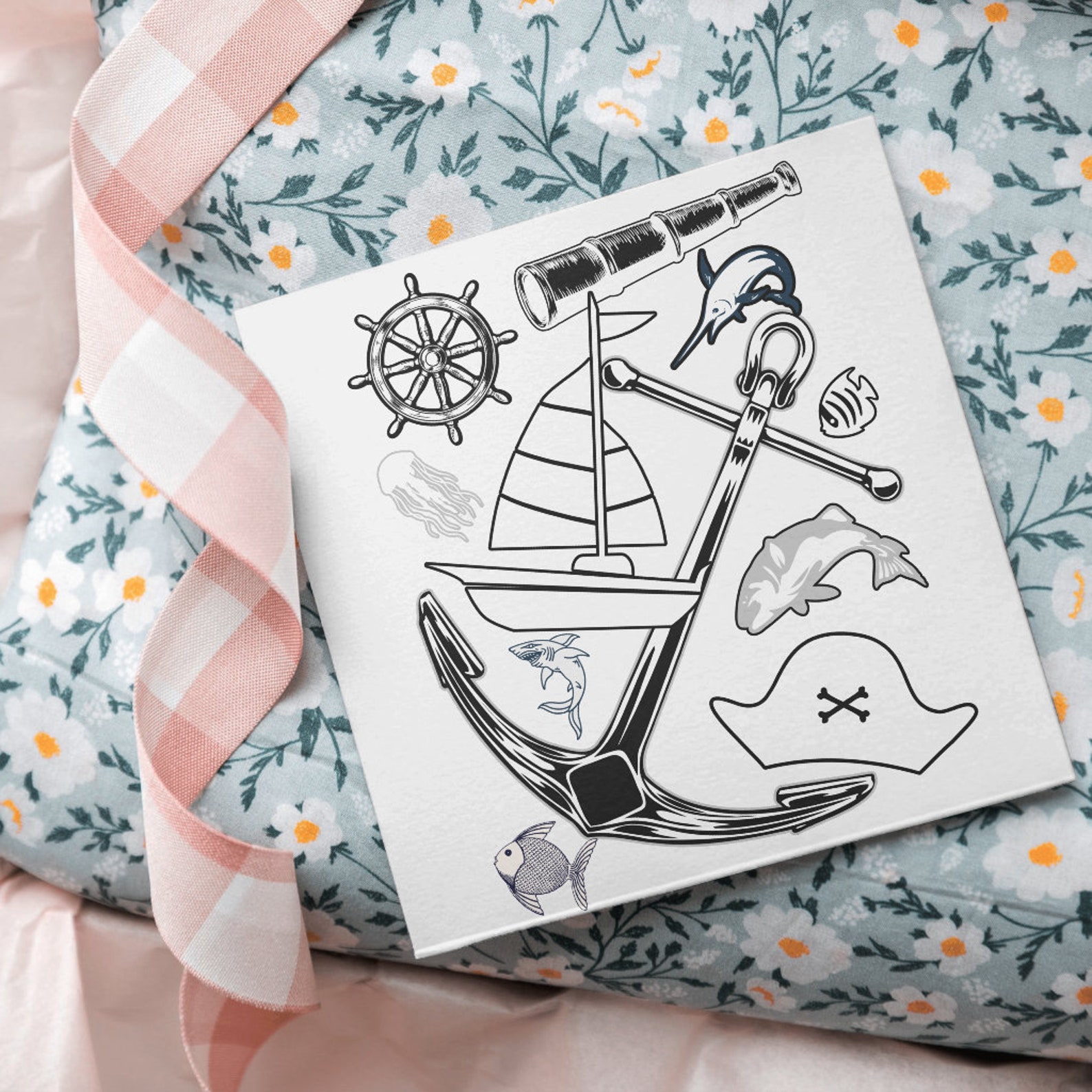 Nautical Coloring Page Teacher Ocean Color Class Page Sea Digital ...