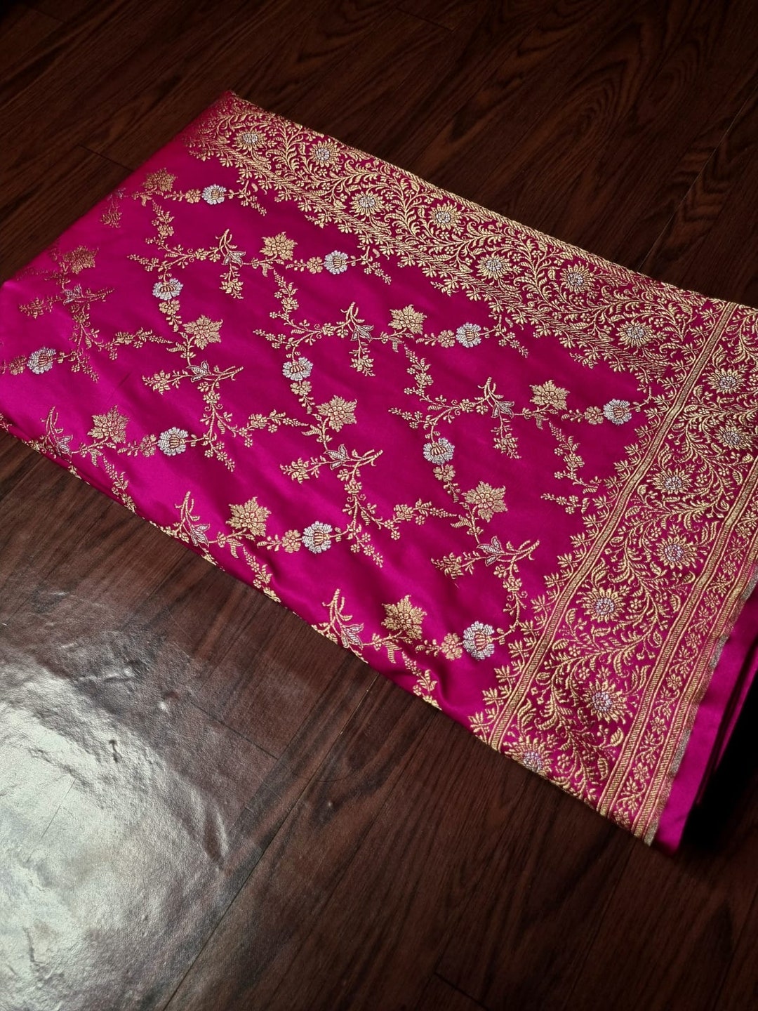 Pure Katan Silk Banarasi Saree With Triple Minakari | Indian Saree ...