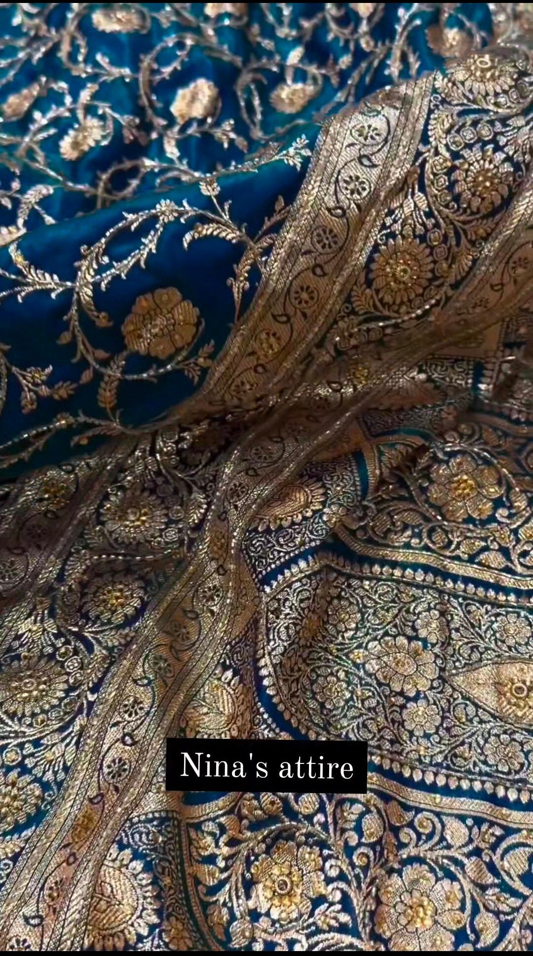 Peacock Blue Dual Tone Banarasi Saree With Stone Handwork ,authentic ...