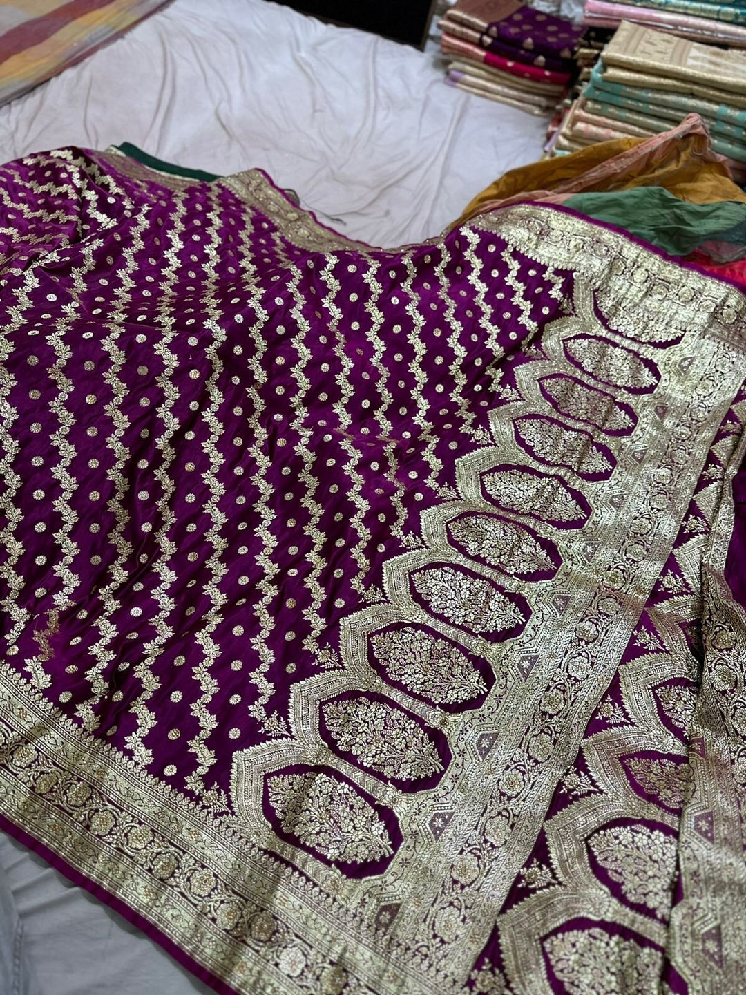 Indian Traditional Exclusive Aari Handwork Wedding Banarasi Saree|pure ...