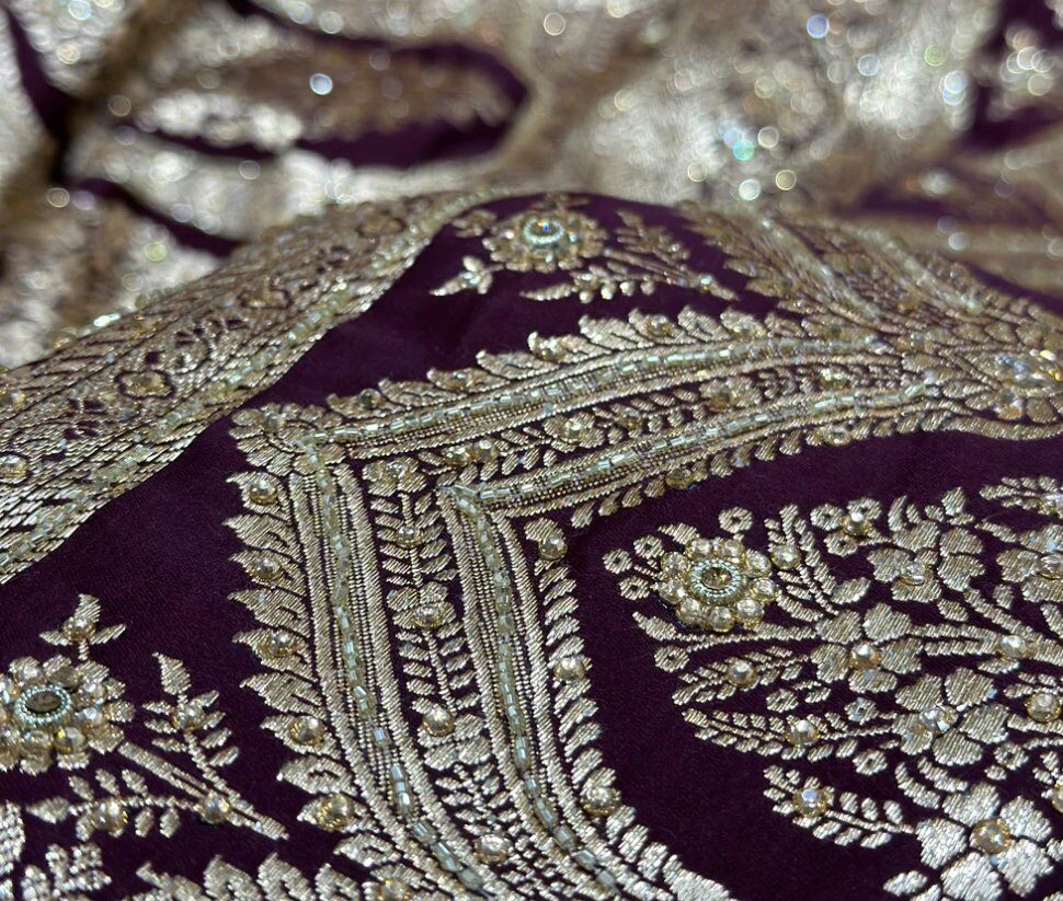 Indian Traditional Exclusive Aari Handwork Wedding Banarasi Saree|pure ...