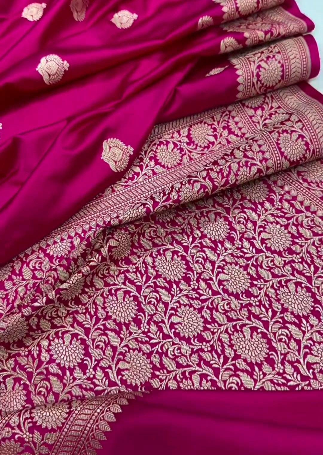 Indian Traditional Exclusive Aari Handwork Banarasi Saree for Wedding ...