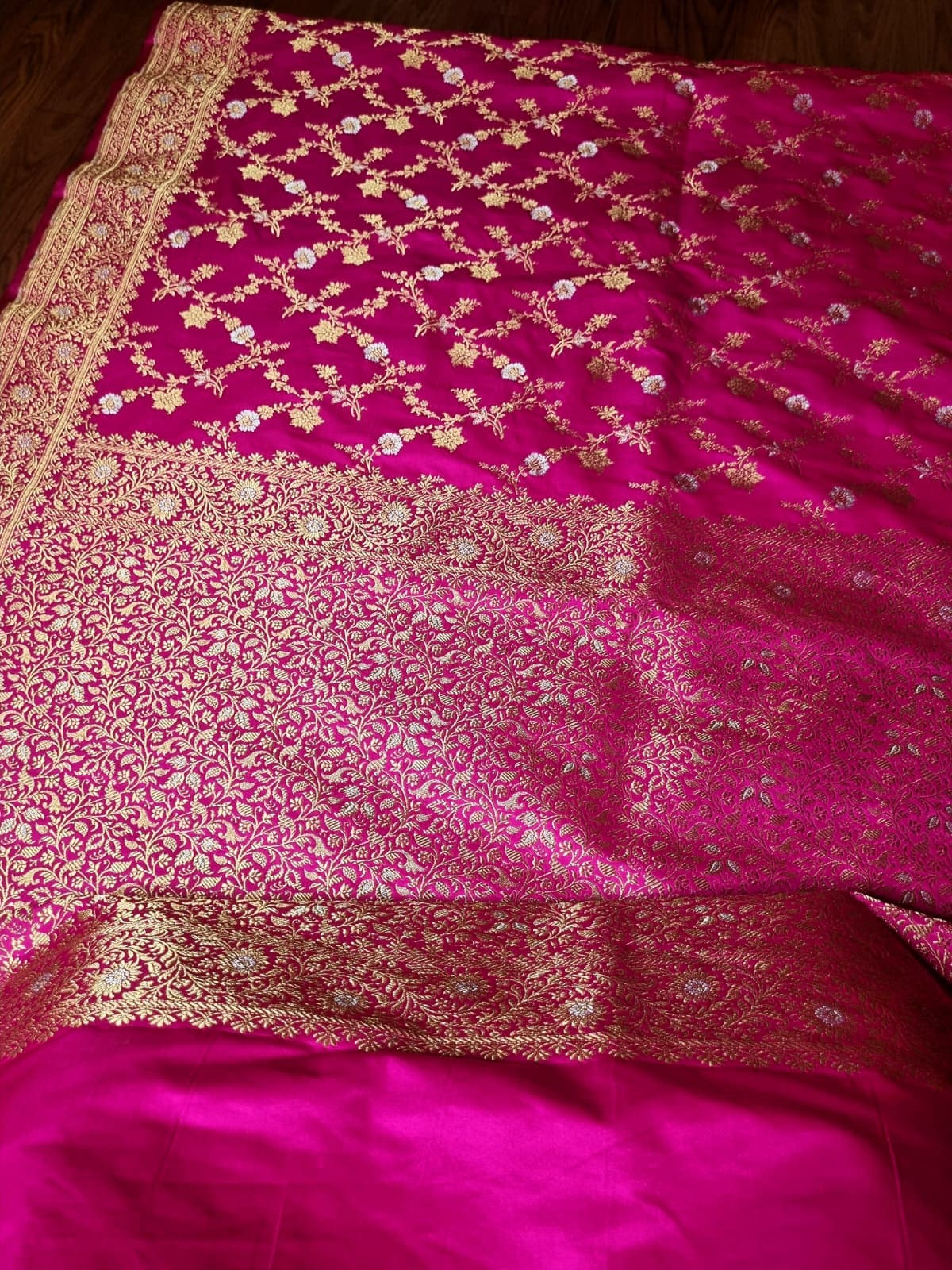 Pure Katan Silk Banarasi Saree With Triple Minakari Indian Saree Saree ...