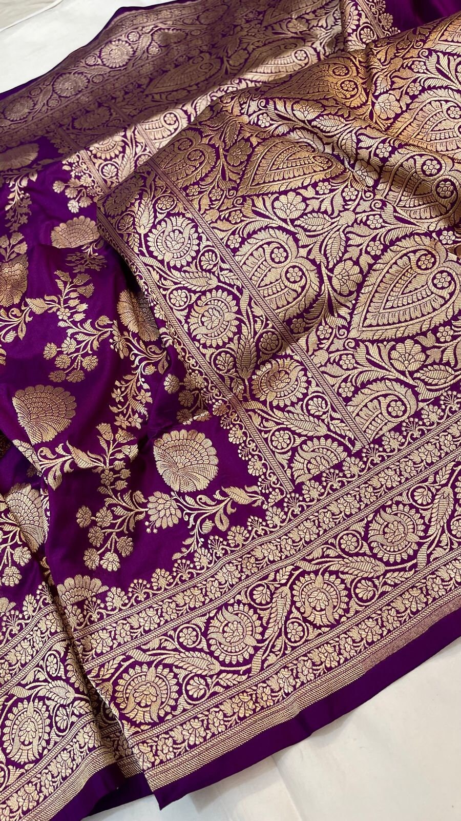 Buy Pure Handloom Banarasi Katan Silk Saree With Silk Mark Certificate ...