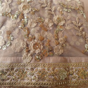 Golden Soft Net Sequence Embroidery Saree, Saree for USA Women,net ...